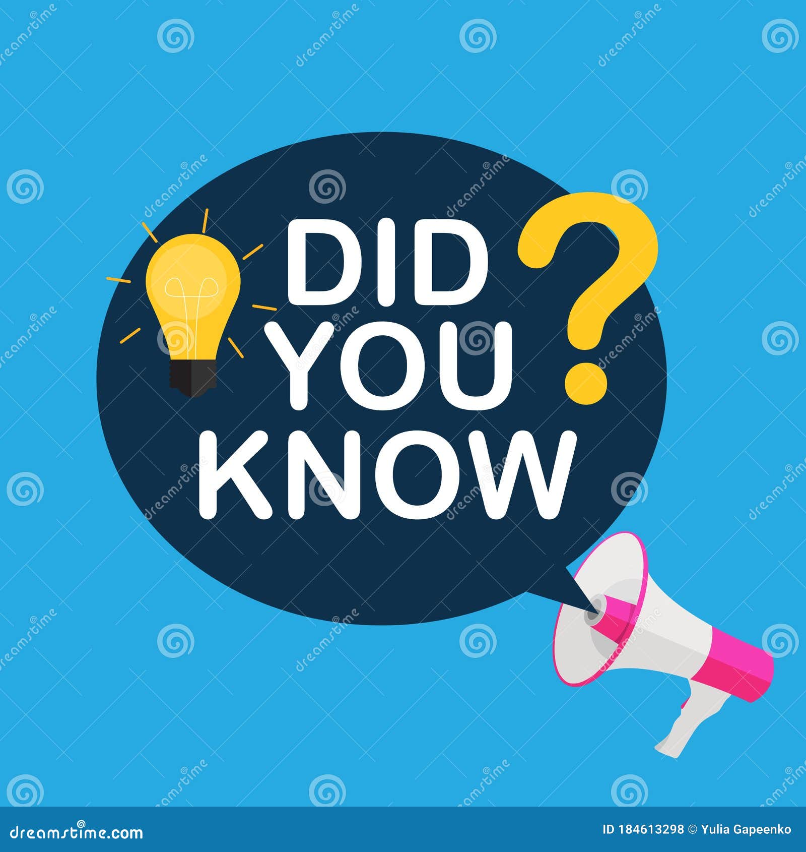 Did You Know Label Sticker with Speech Bubble and Megaphone. Vector ...