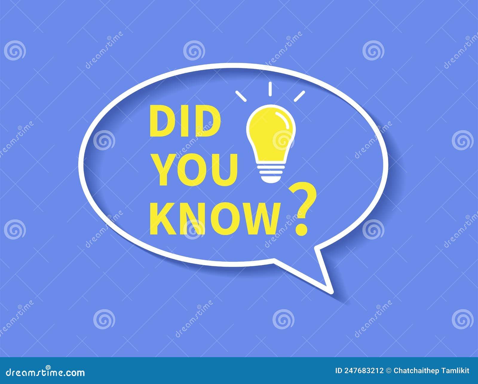 Did You Know. Message Bubble with Light Bulb. Creative Idea and ...