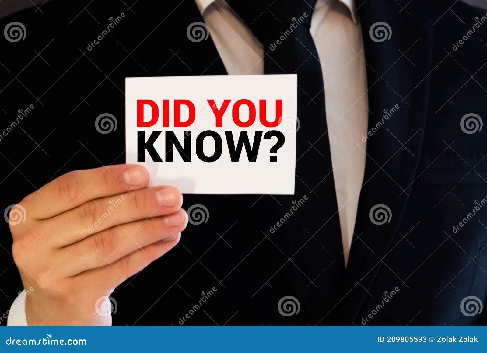 Did You Know Message on the Card Shown by a Man, Vintage Tone Stock ...