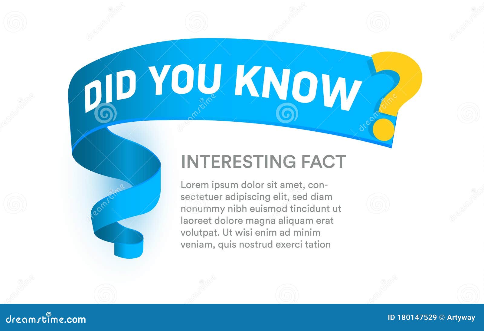 Did You Know Question Banner Template, Blue Creative Ribbon for Title ... Did You Know Question Banner Template, Blue Creative Ribbon for Title ...