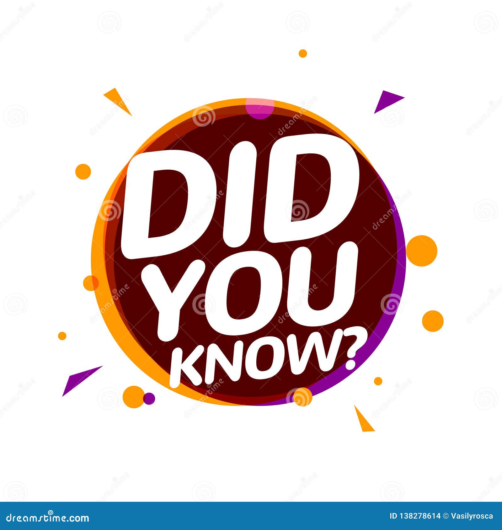 Did You Know Text in Speech Bubble Message. Question Banner or Wisdom ...