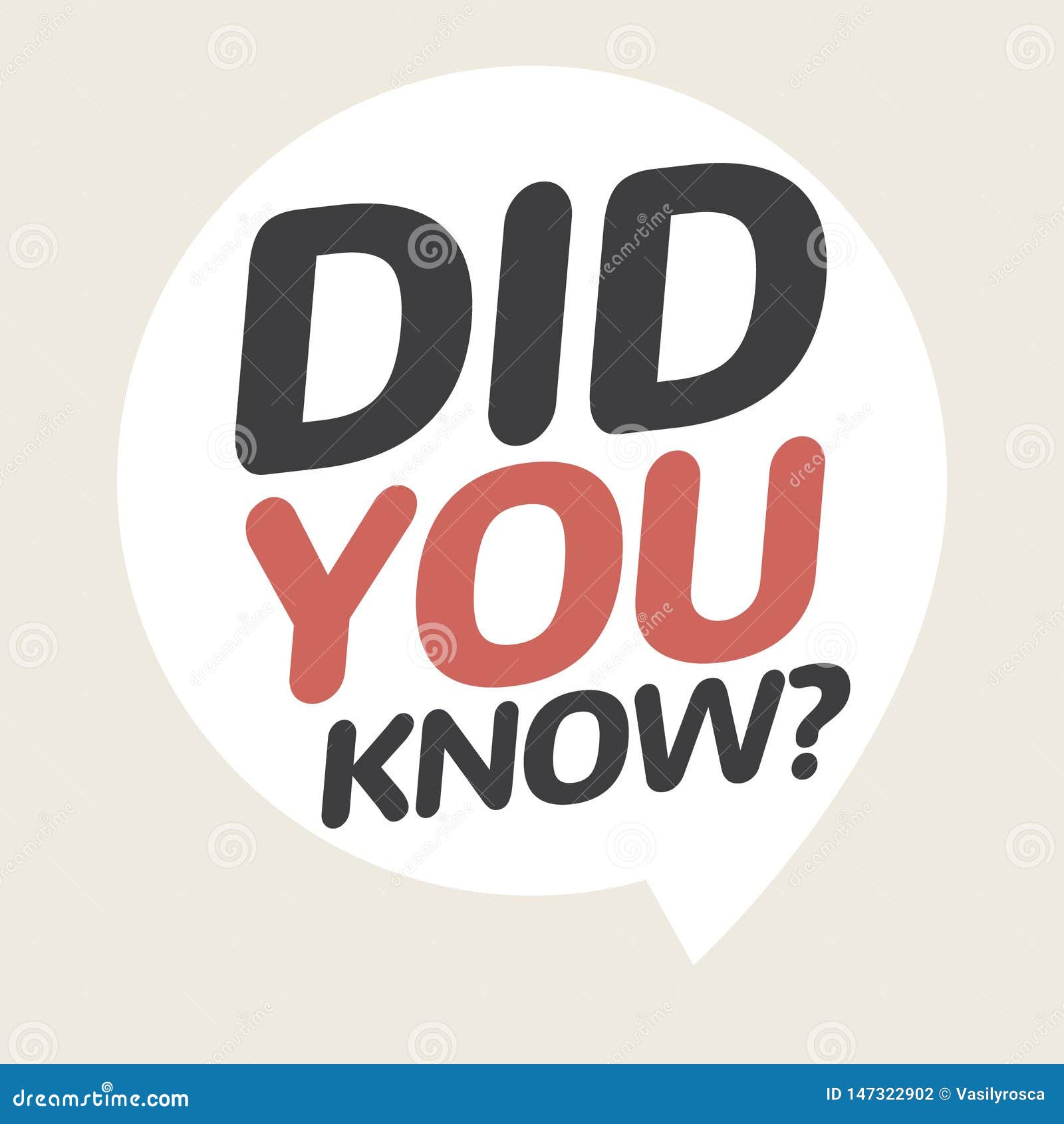 Did You Know Text in Speech Bubble Message. Question Banner or Wisdom ...