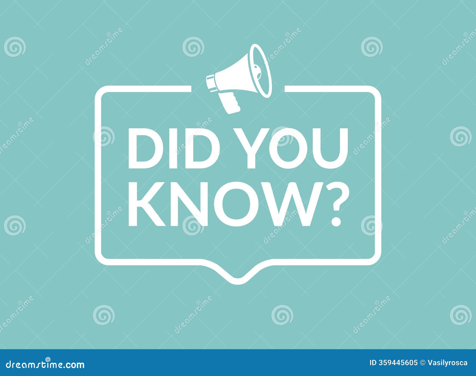 Did You Know Text in Speech Bubble Message. Question Banner or Wisdom ...