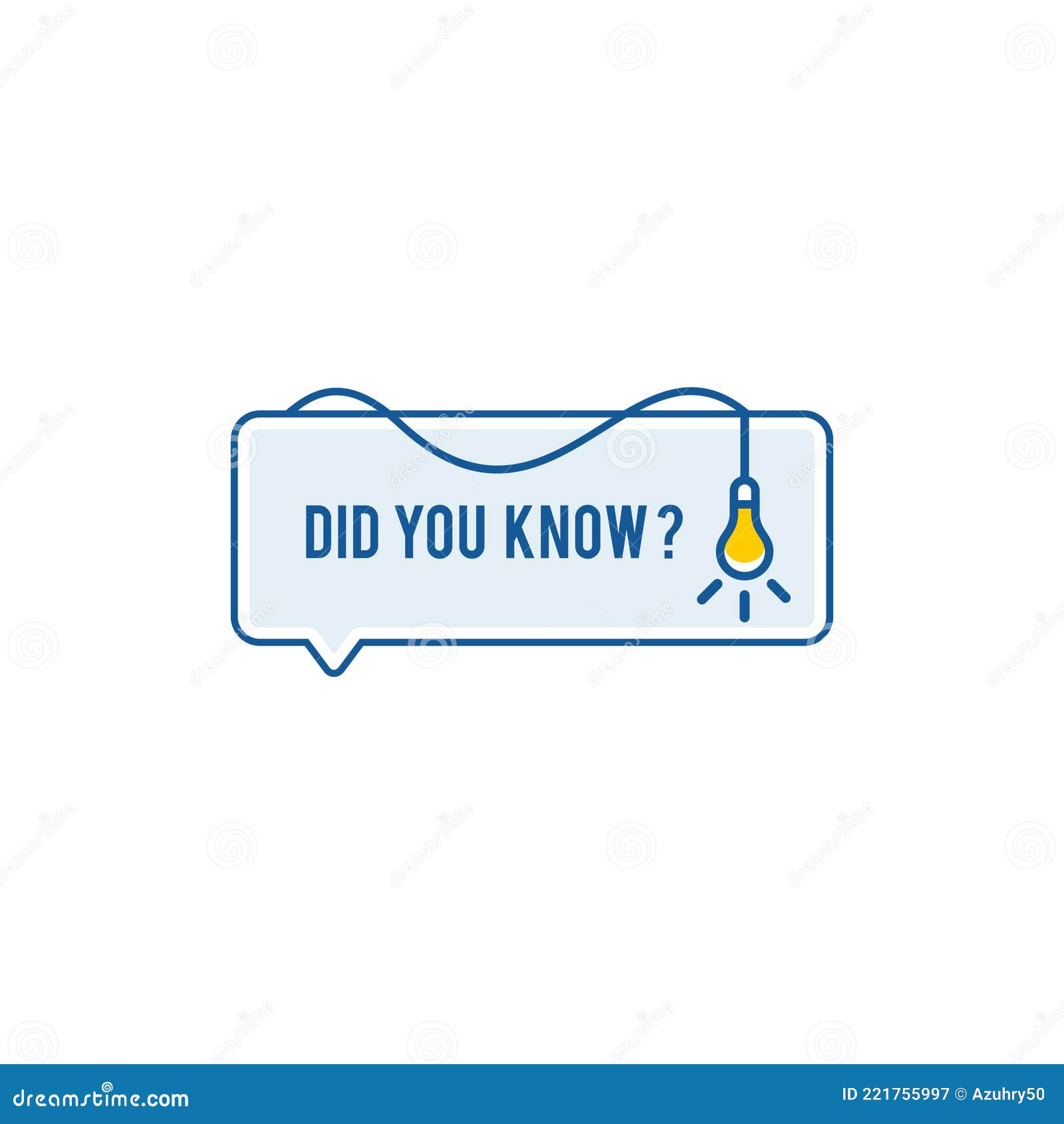 Did You Know Vector Template Post with Idea Bulb Light Icon for Soicial ... Did You Know Vector Template Post with Idea Bulb Light Icon for Soicial ...