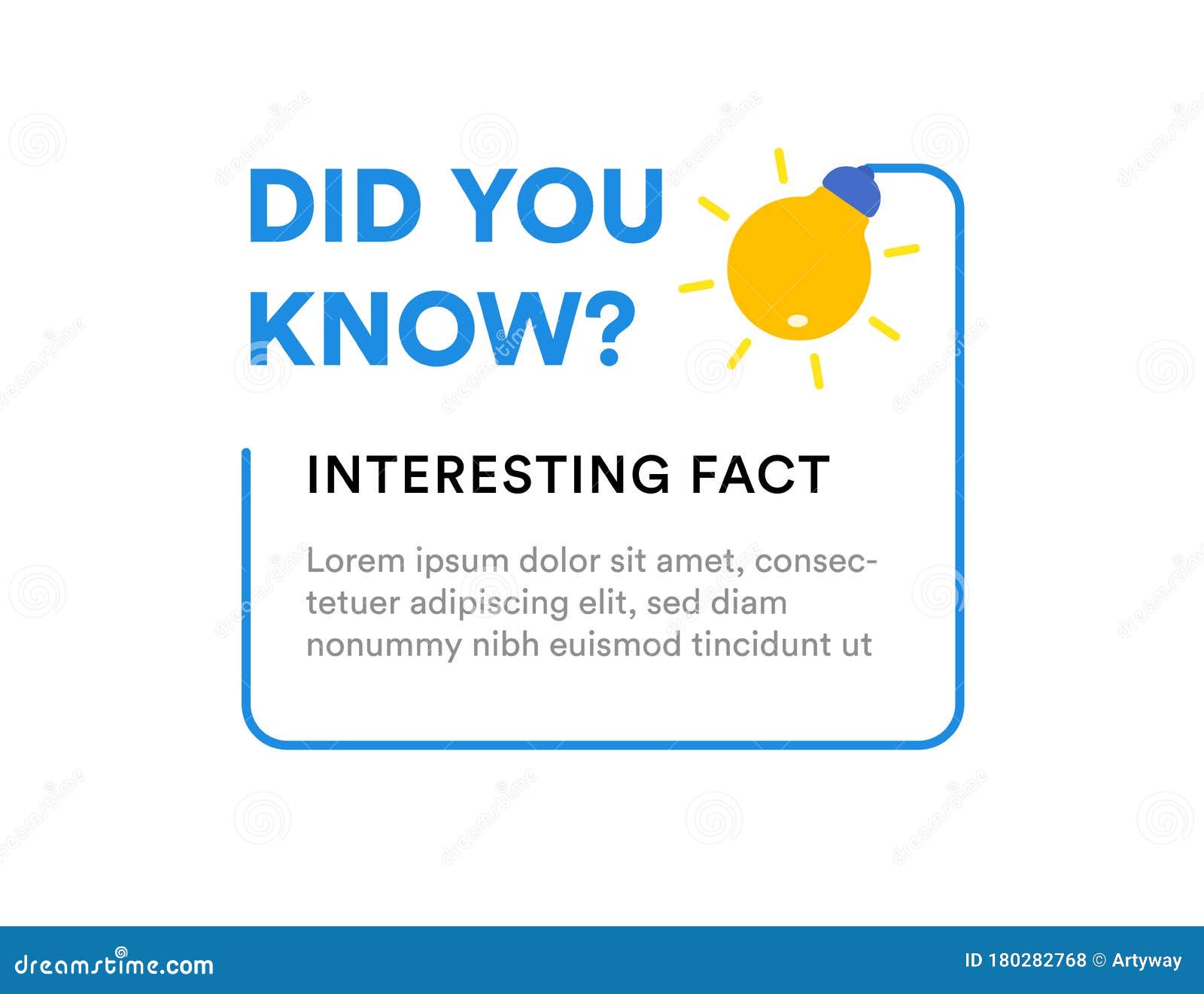 Did You Know Web Banner With Frame And Bulb, Idea Box, Quote For ...