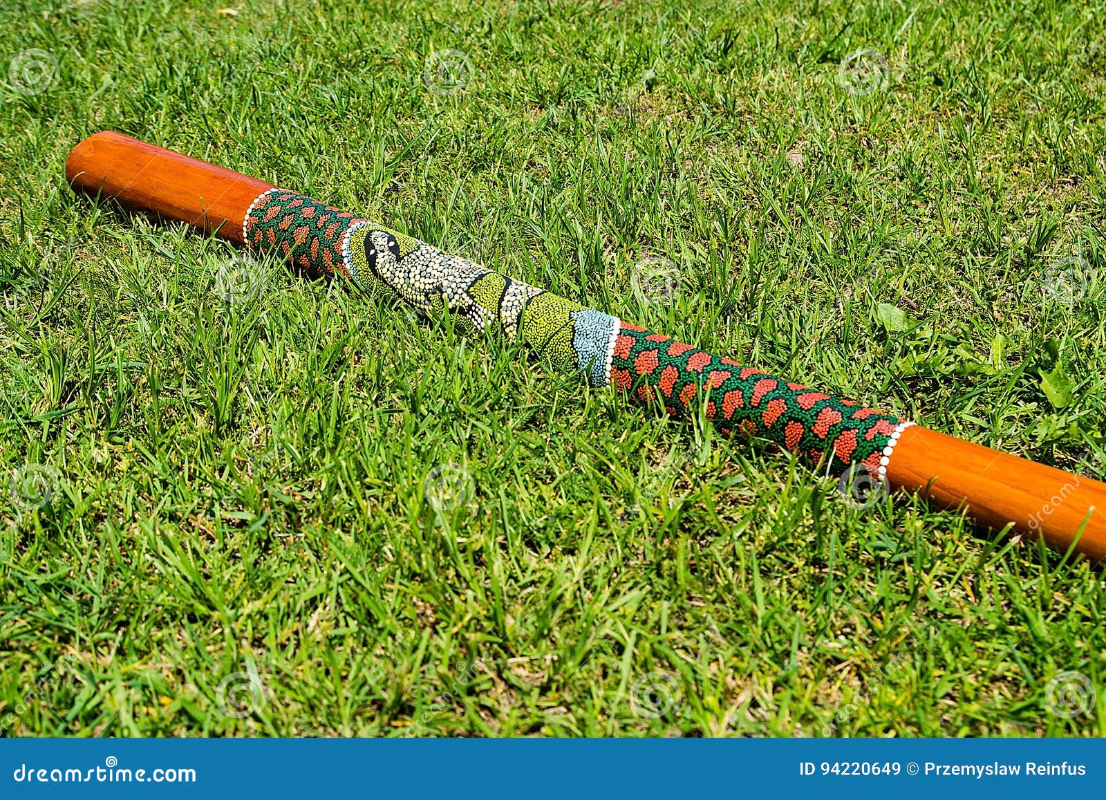 Didgeridoo on the grass stock image. Image of music, graphic - 94220649