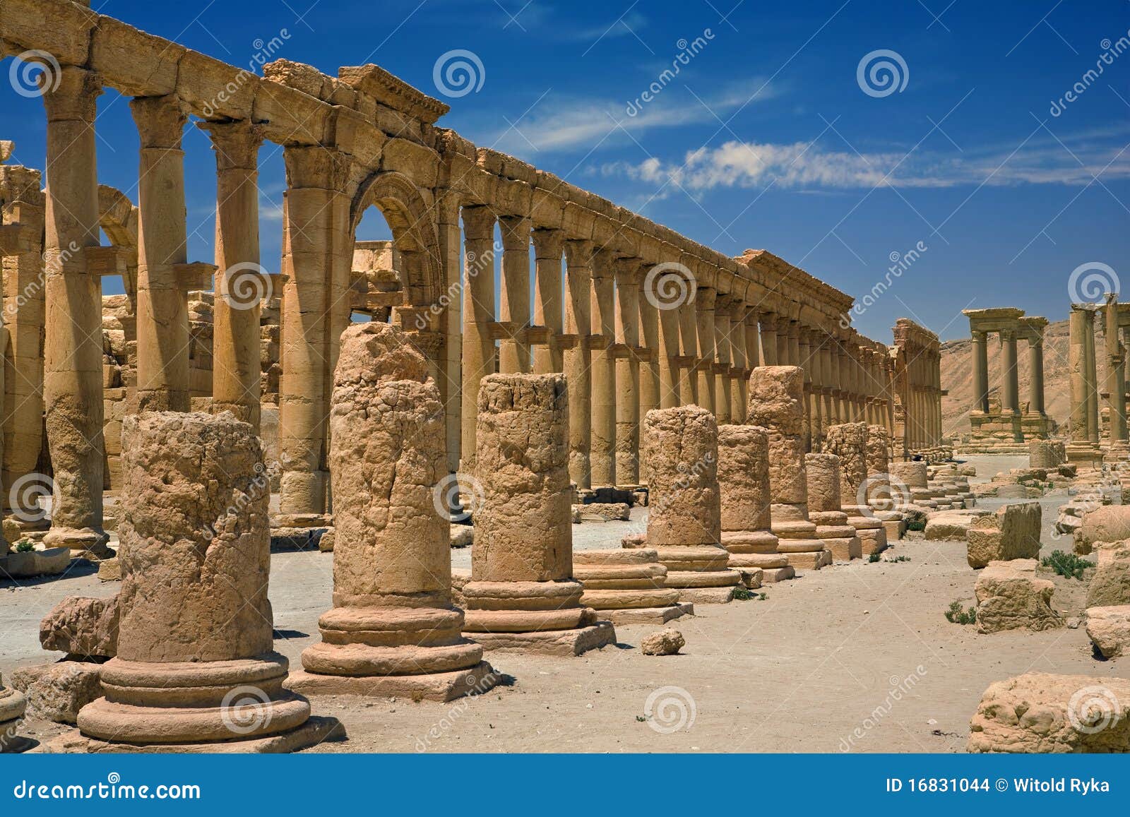 Die Alten Ruinen Von Palmyra Stockfoto - Bild von grenzstein, ruinen ...