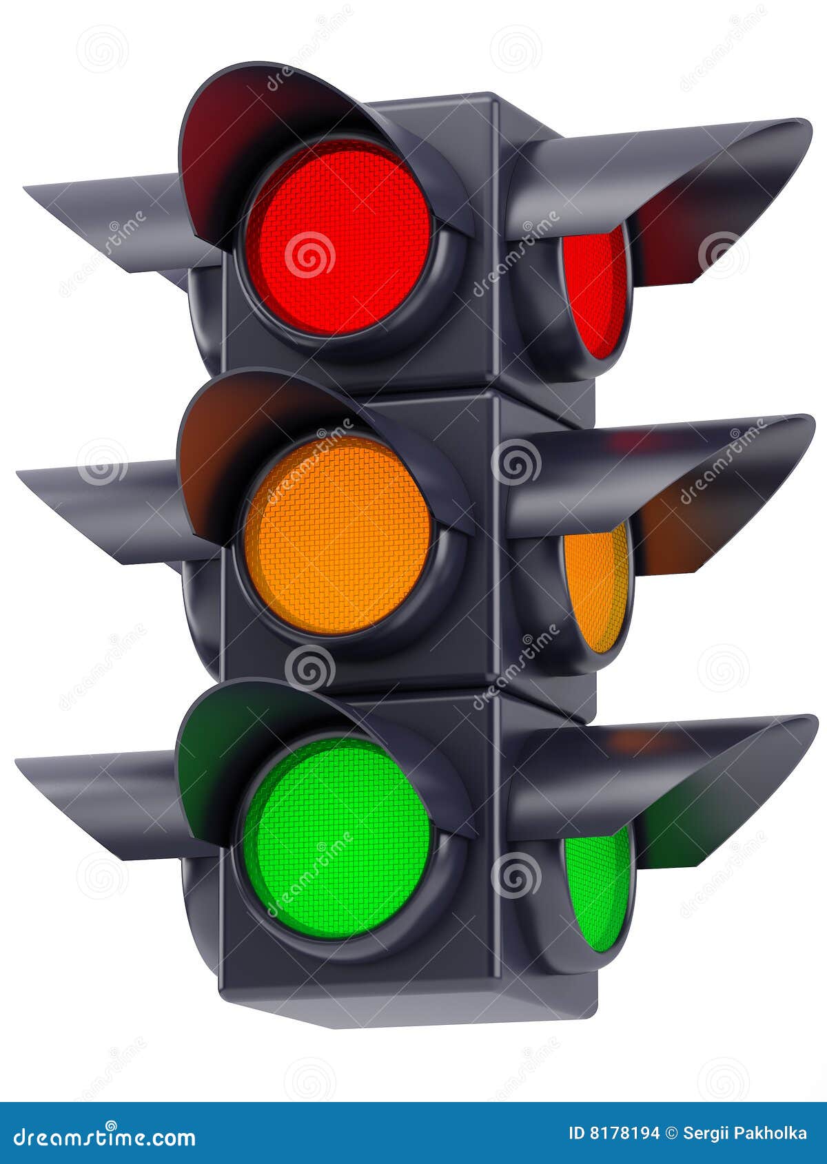 Die Ampeln Auf Weißem Hintergrund Stock Abbildung - Illustration von ...