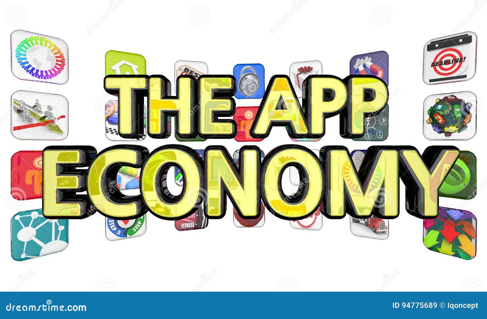 Die APP-Wirtschafts-Anwendersoftware-Entwicklung 3d Illustratio Stock ...