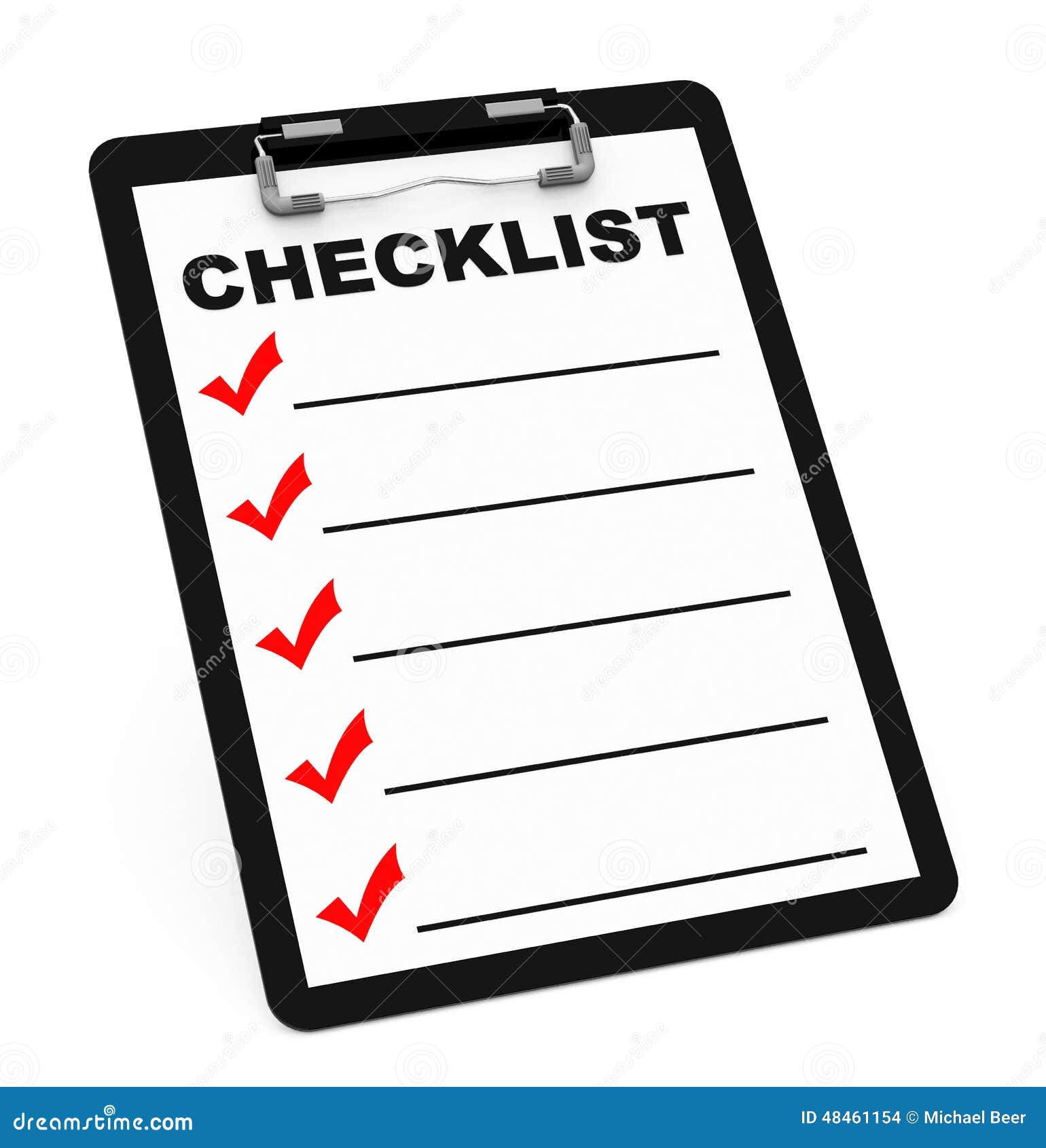 Die Checkliste stock abbildung. Illustration von notizblock - 48461154