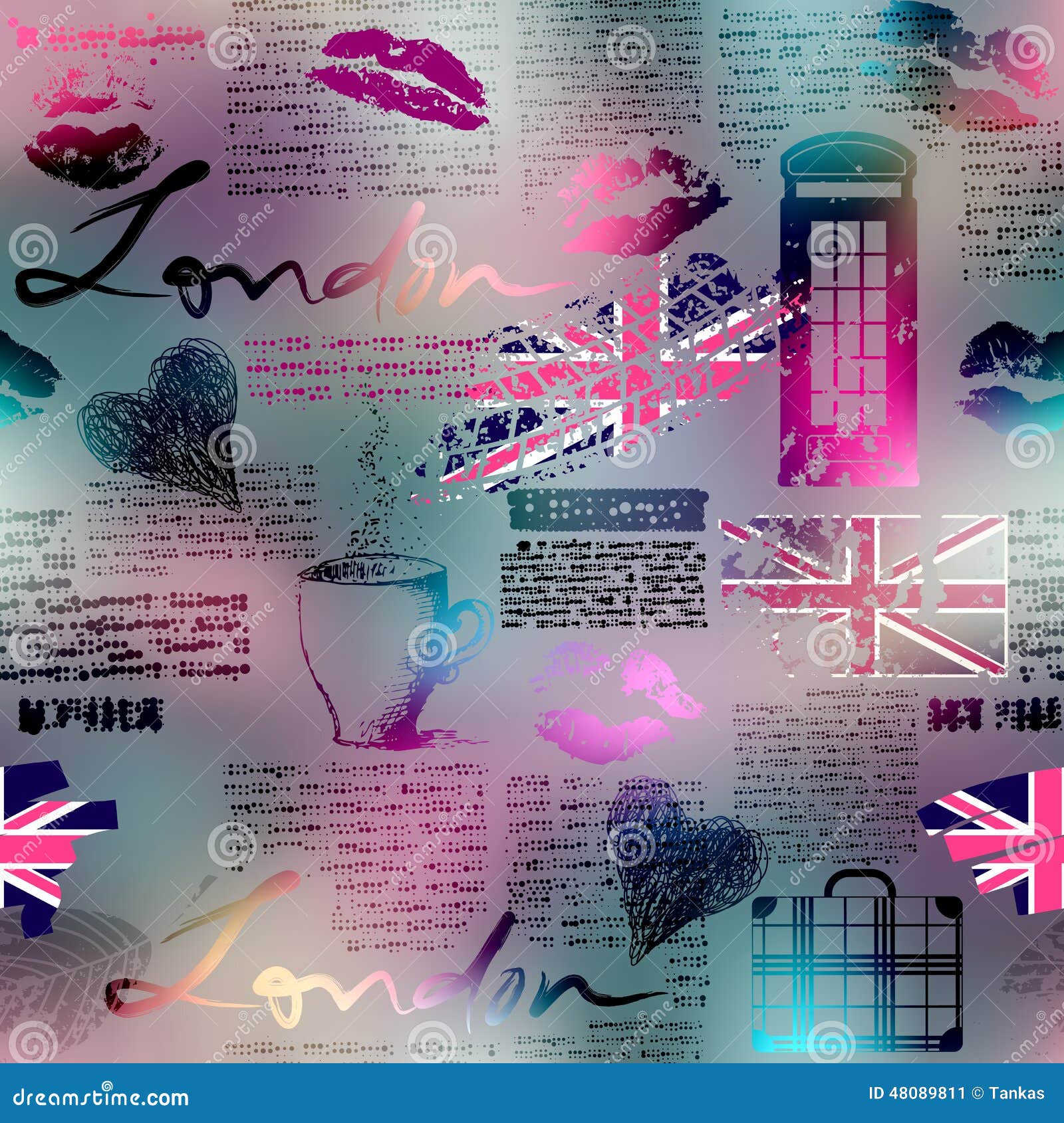 Die Collage in London-Art vektor abbildung. Illustration von ...