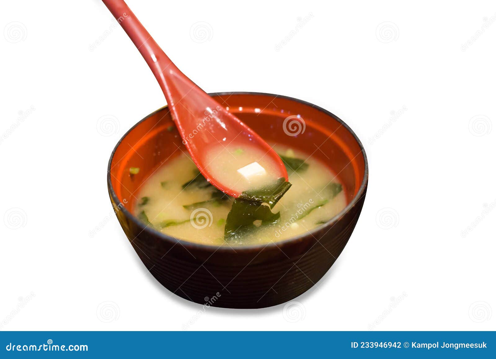 Die Cut of Miso Soup on White Isolated Stock Photo - Image of miso ...