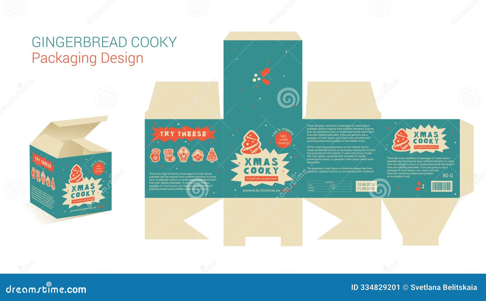 Die Cut Out Box for Christmas Tree Cookies Stock Vector - Illustration ...