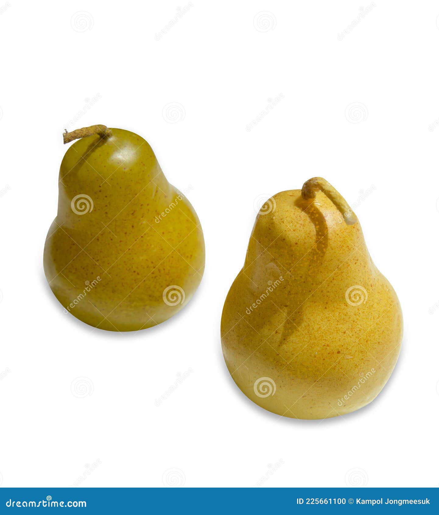 Die Cut of Paraffin Candles Guava Shape in White Isolated Stock Photo ...