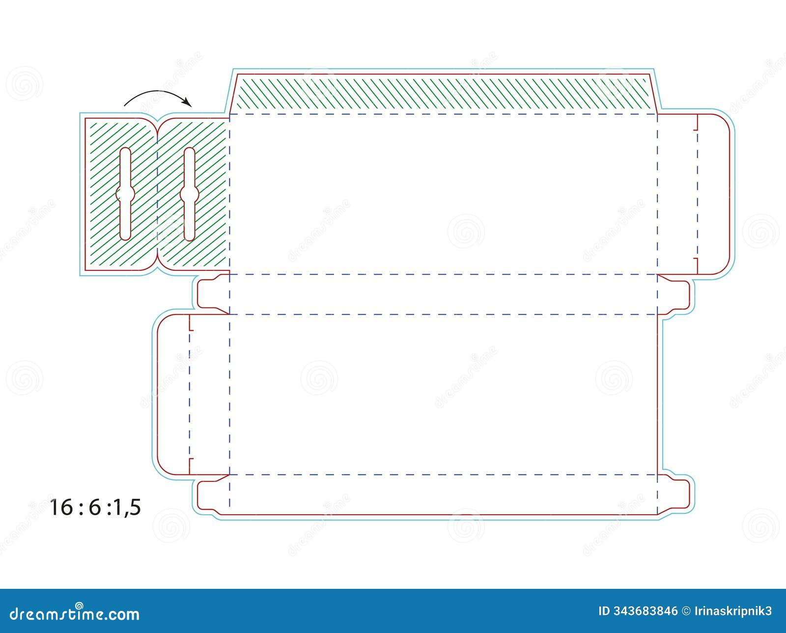 Die-cutting of Packaging with Cut and Fold Lines. File is Ready for ...