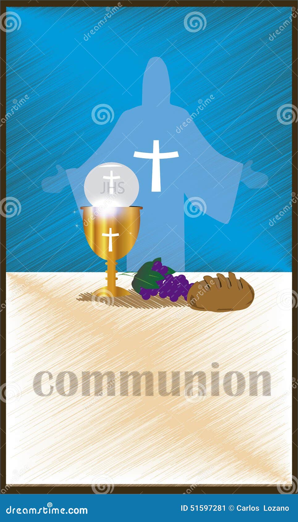 Die Erstkommunion Oder Erste Heilige Kommunion Stock Abbildung ...