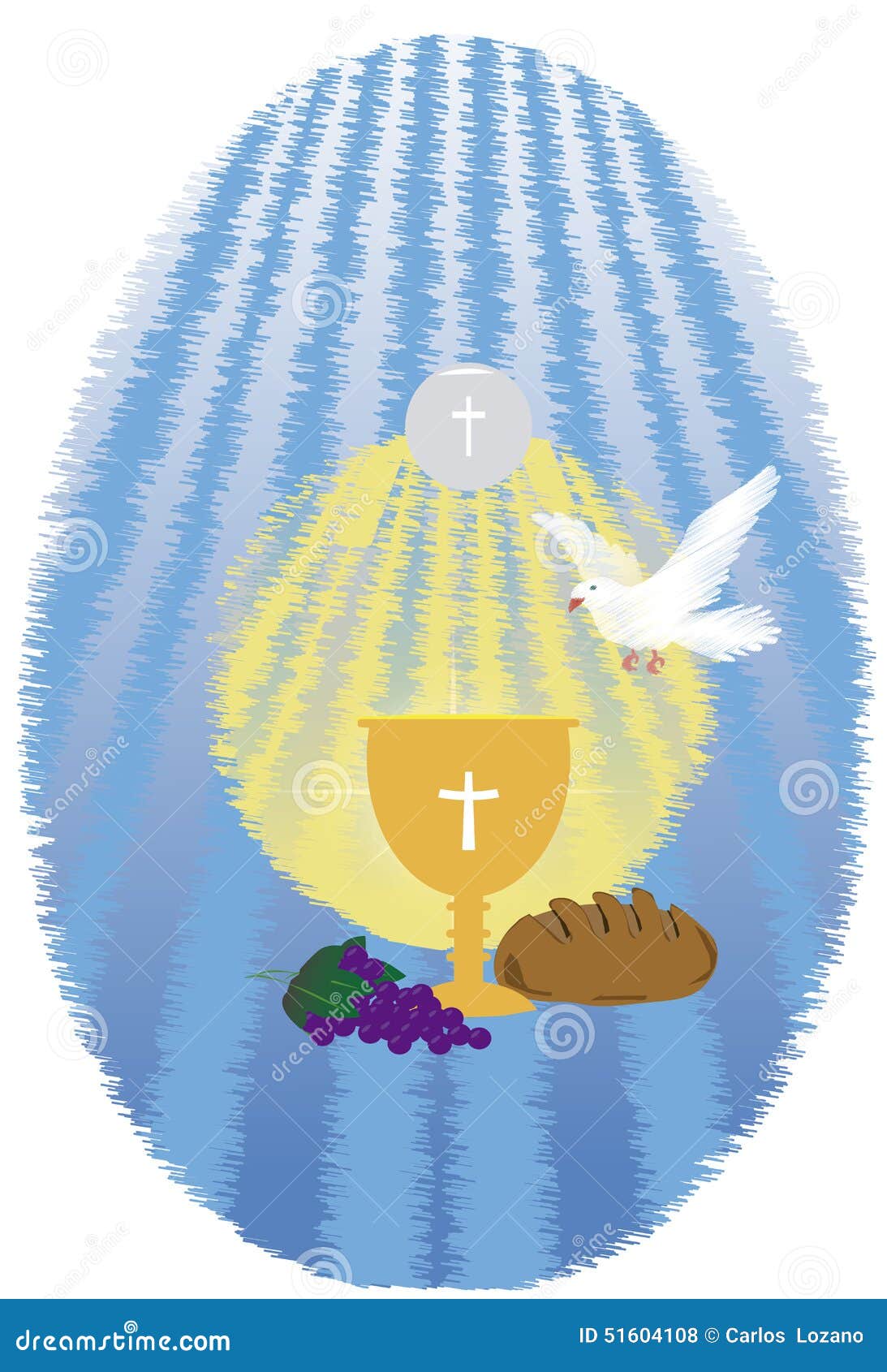 Die Erstkommunion Oder Erste Heilige Kommunion Stock Abbildung ...