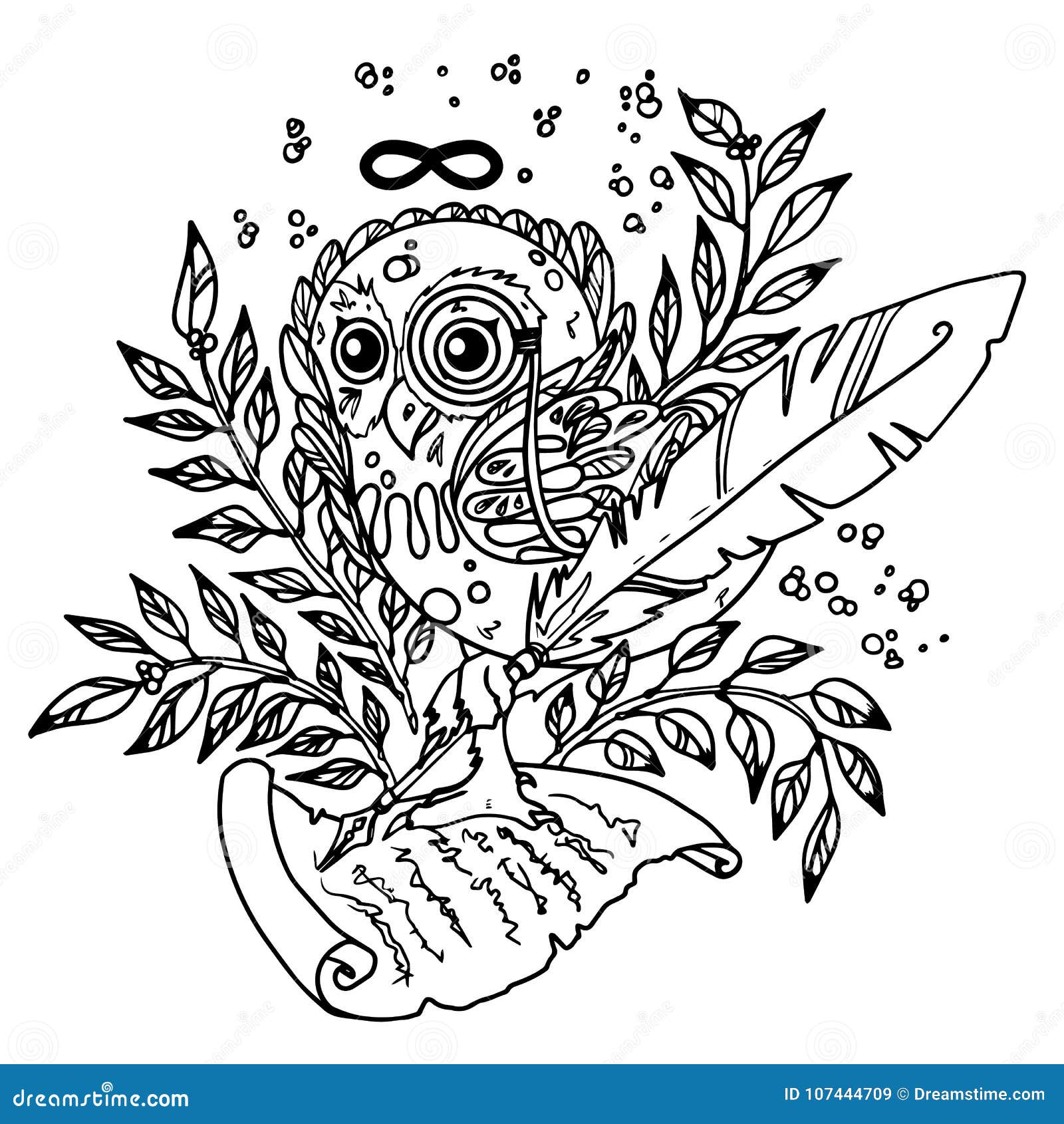 Die Eule, Symbol Von Klugheit Vektor Abbildung - Illustration von vogel ...