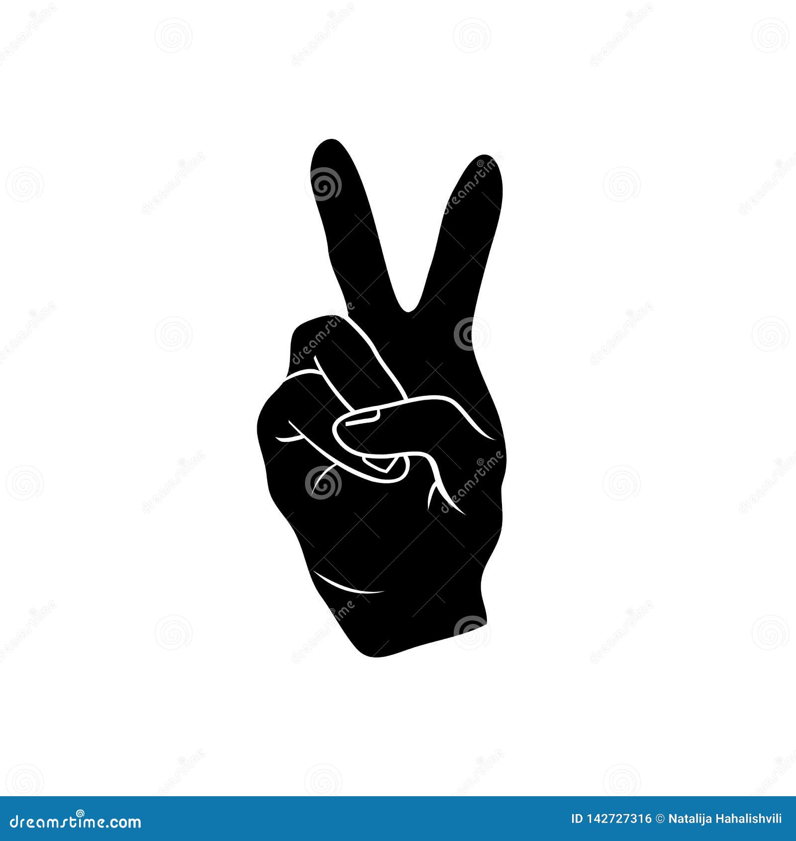 Die Finger Oder Die Handzeichen Bedeuten Frieden Vektor Abbildung ...