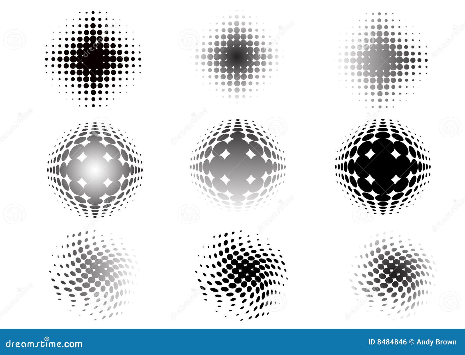Die Grafik Mit 9 Rundschreiben Verblassen Elemente Vektor Abbildung ...