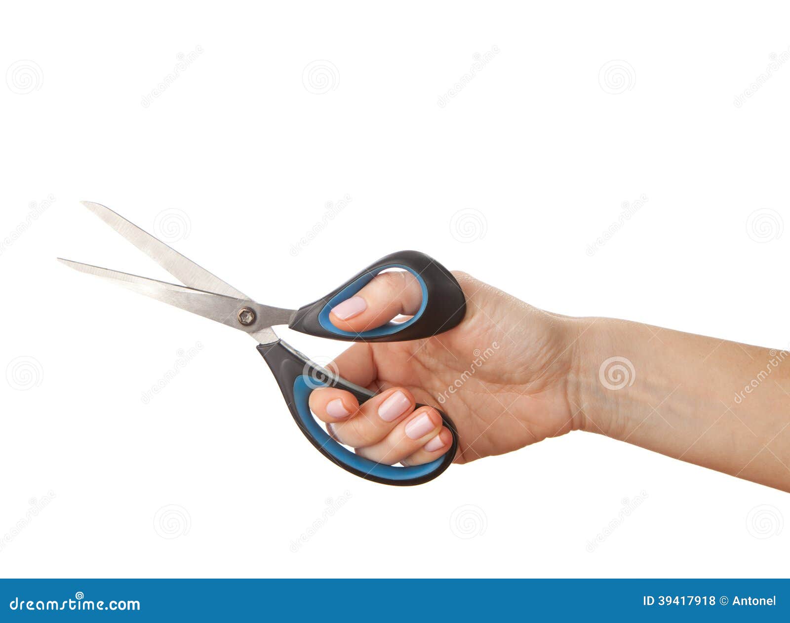 Die Hand mit Scheren stockfoto. Bild von blatt, mode - 39417918