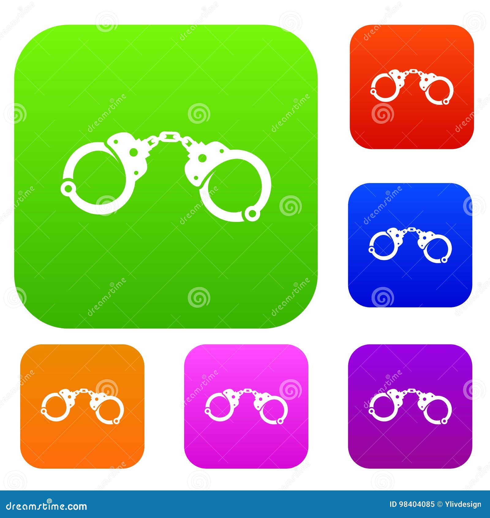 Die Handschellen Stellten Sammlung Ein Vektor Abbildung - Illustration ...