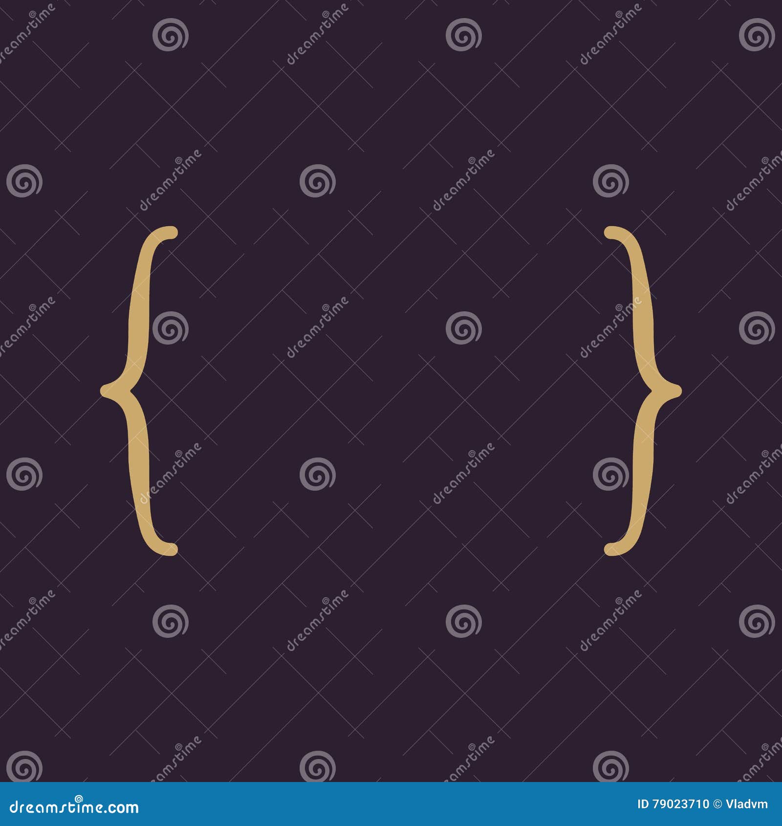 Die Ikone Der Gelockten Klammer Zitatsymbol Flach Stock Abbildung ...