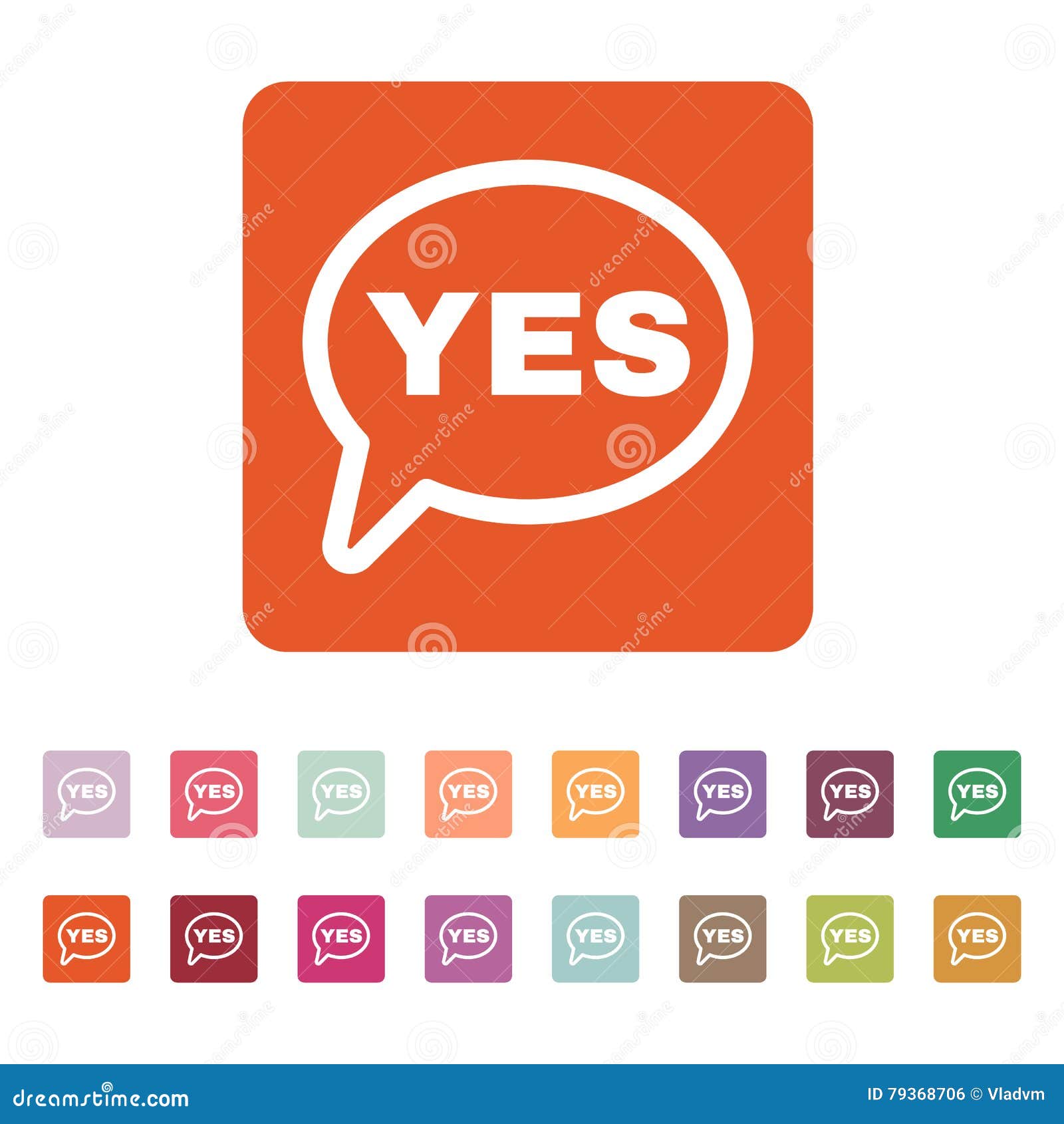 Die JA-Sprache-Blasenikone Ja Symbol Flach Vektor Abbildung ...