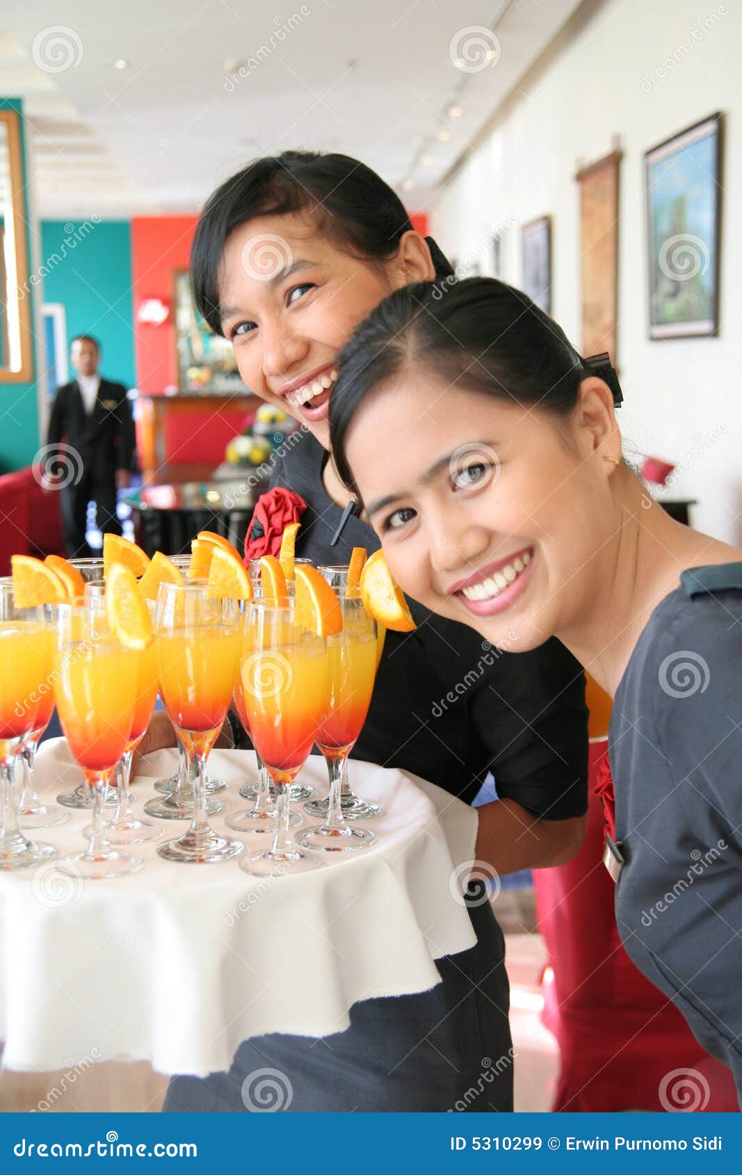 Die Kellnerin stockbild. Bild von kellnerin, frau, kellner - 5310299