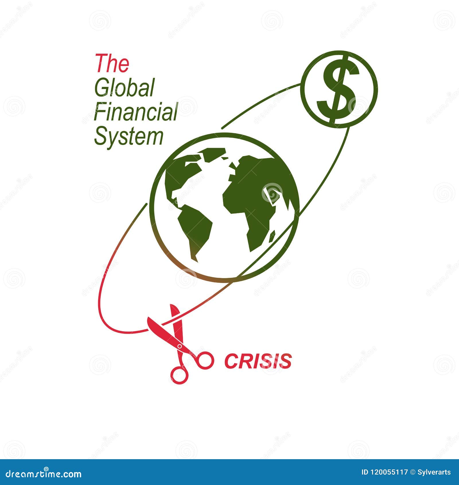 Die Krise Im Begriffslogo Des Globalen Finanzsystems, Einzigartiges VE ...