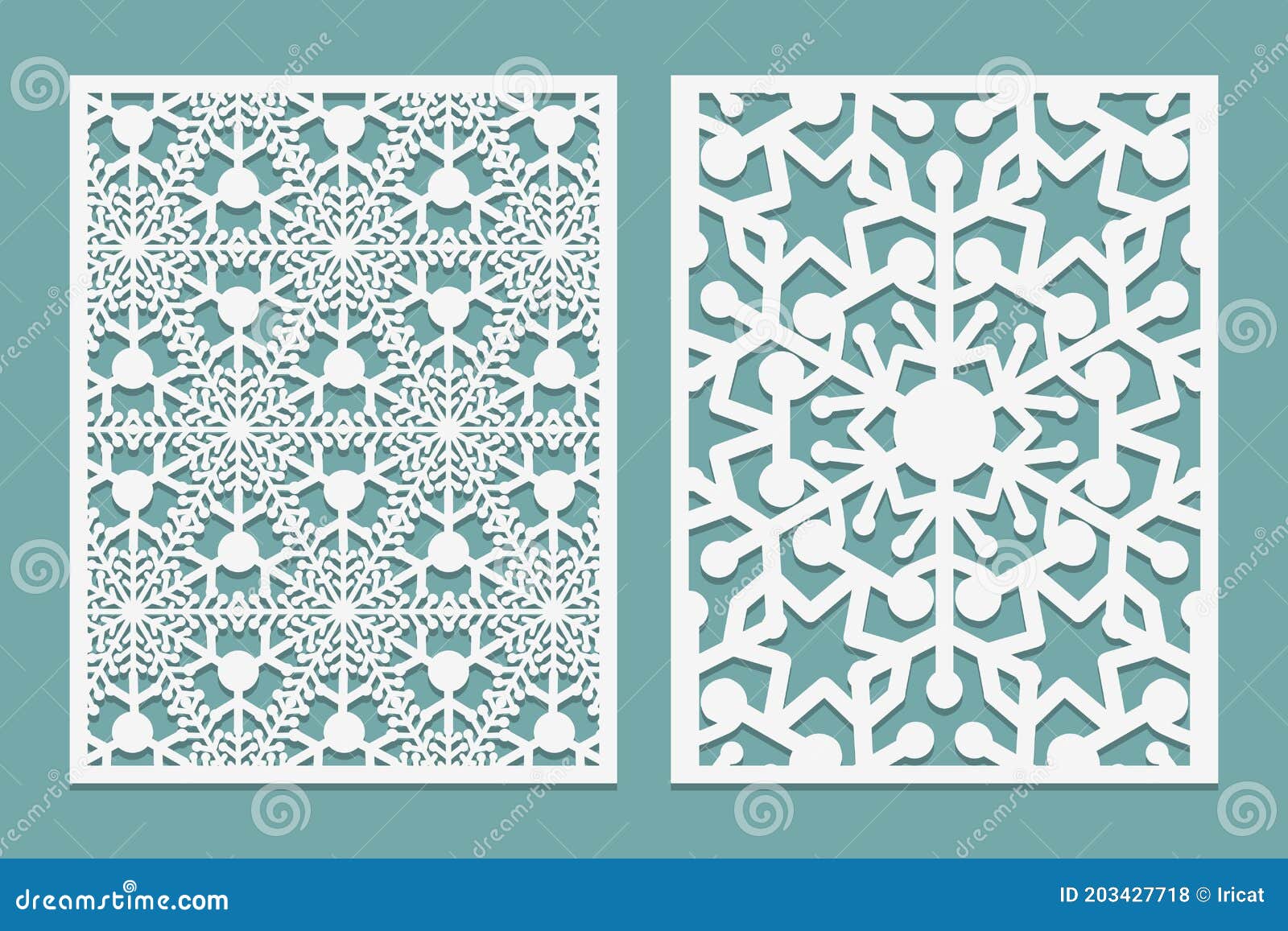 Die and Laser Cut Intricate Panels with Snowflakes Pattern. Laser ...