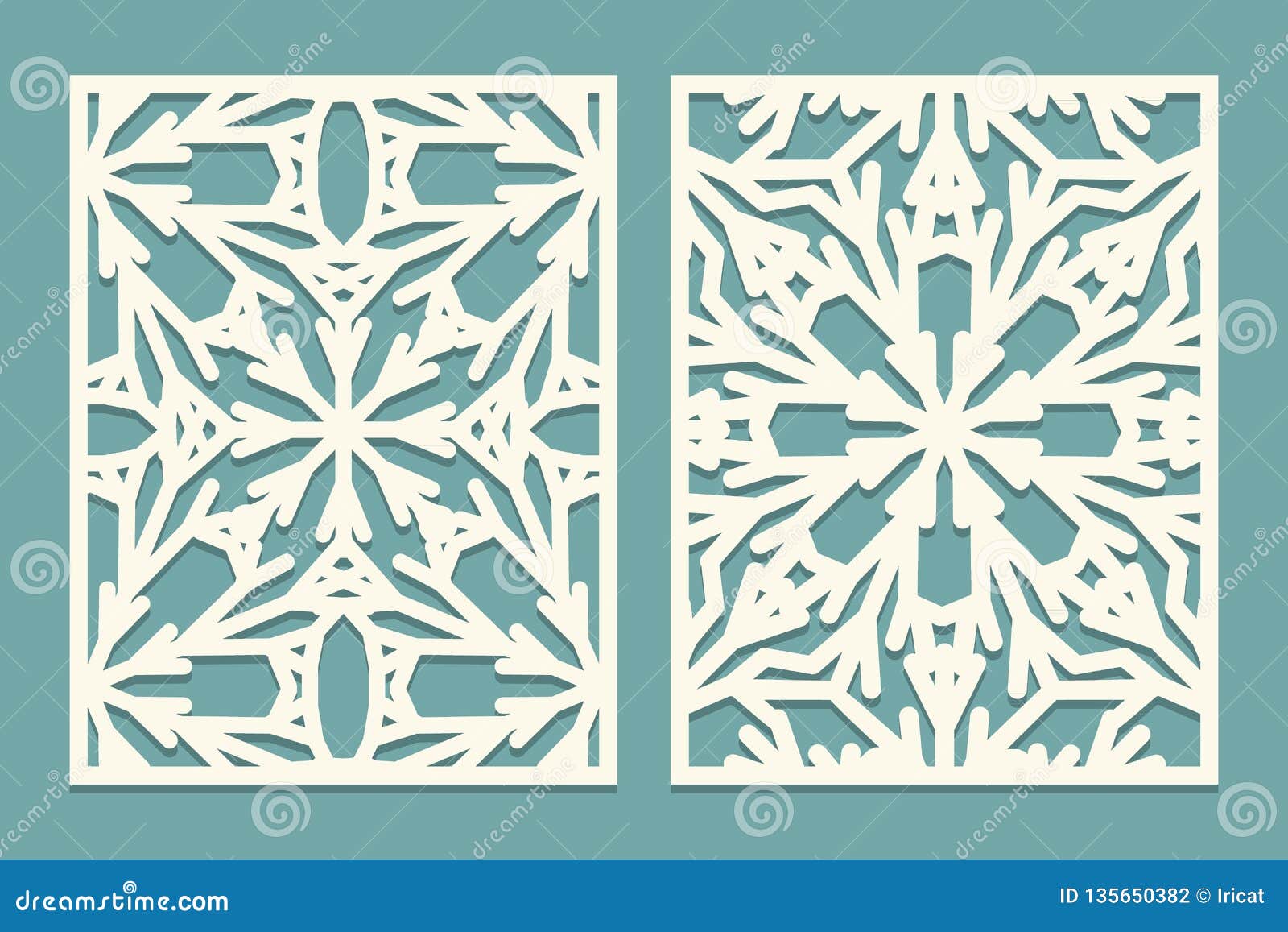 Die And Laser Cut Ornate Lace Panels Patterns With Butterflies. Set Of ...