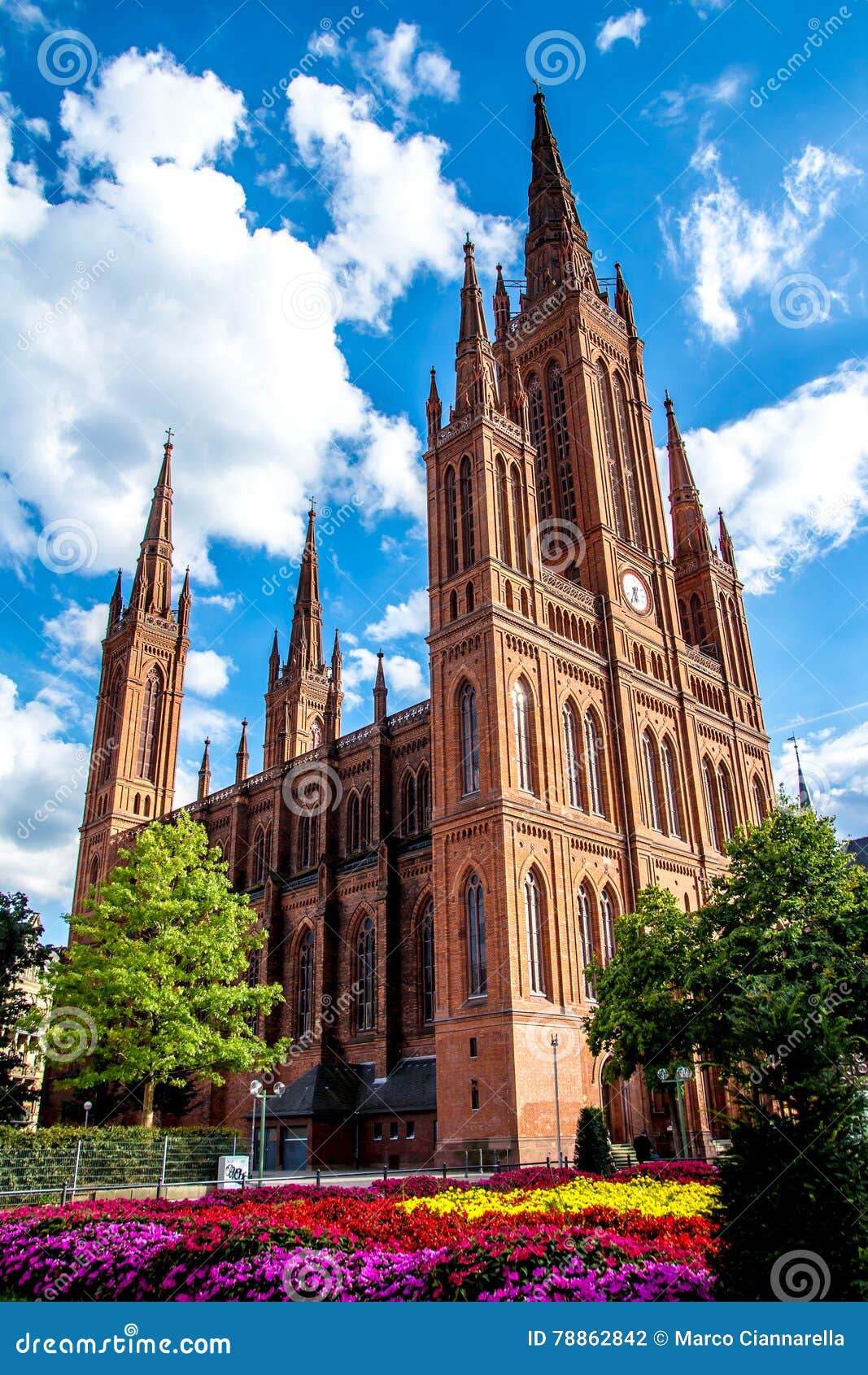 Die Marktkirche in Wiesbaden, Deutschland Stockfoto - Bild von christ ...