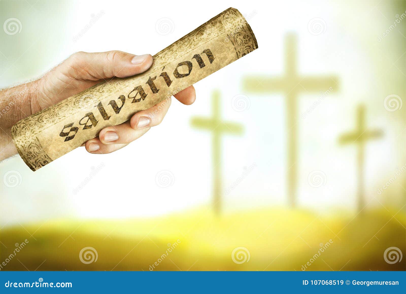 Die Mitteilung Der Rettung Vom Kreuz Stockbild - Bild von kreuz ...