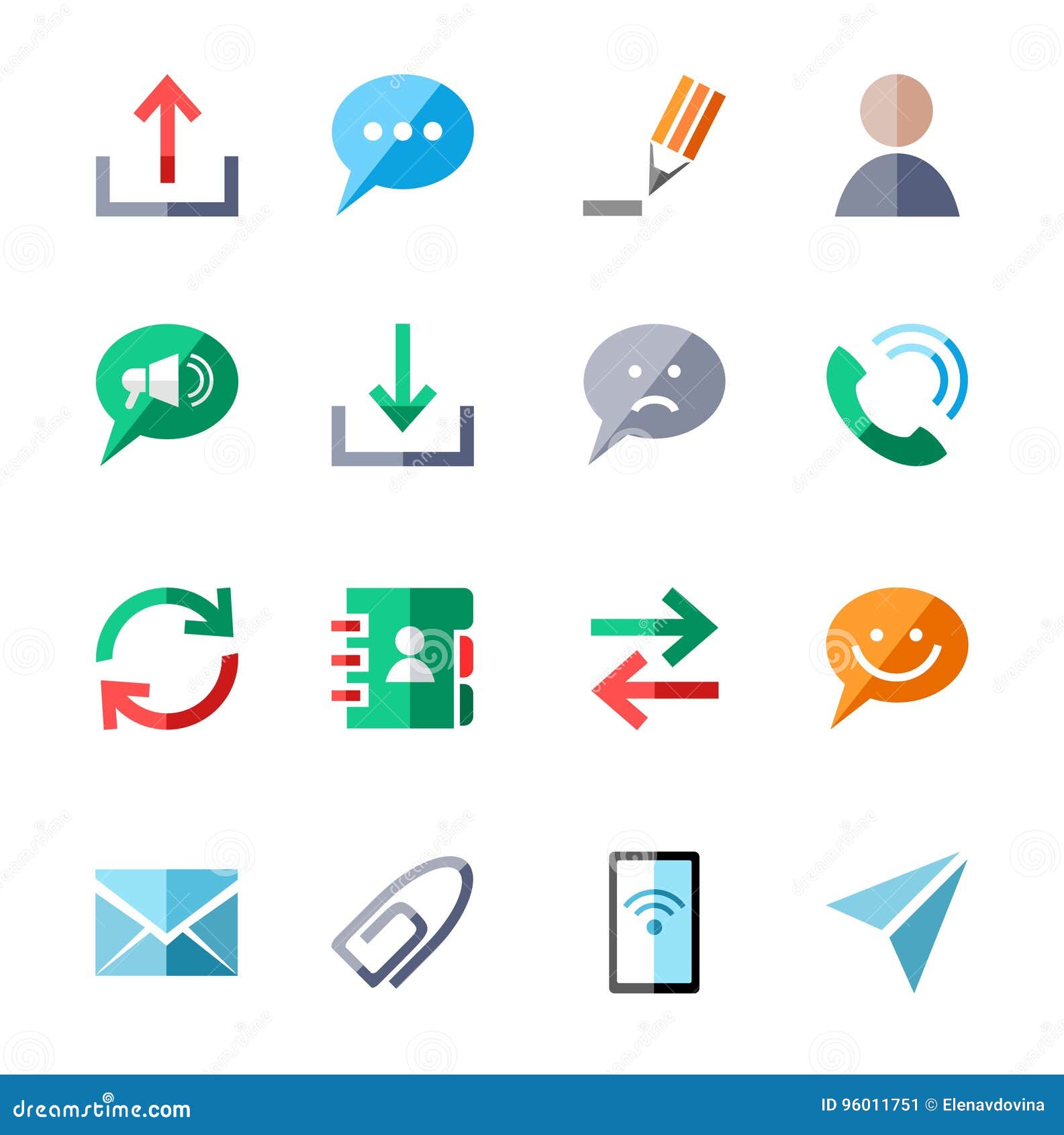 Die Mitteilung, Ikonen, Farbe, Vektor Vektor Abbildung - Illustration ...