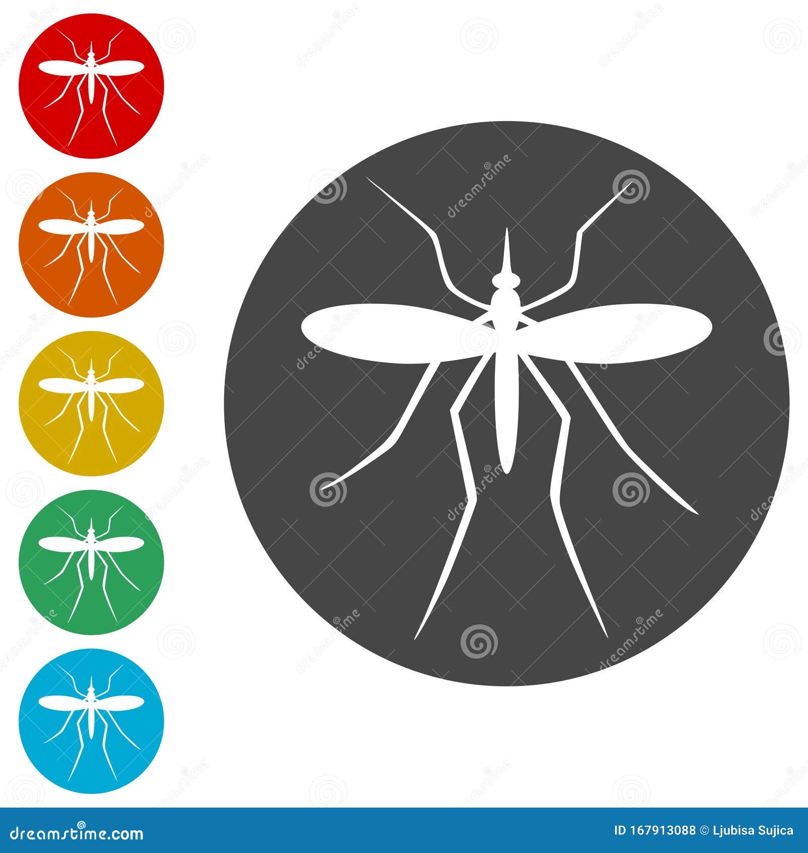 Die Moskitos-Symbole vektor abbildung. Illustration von blau - 167913088