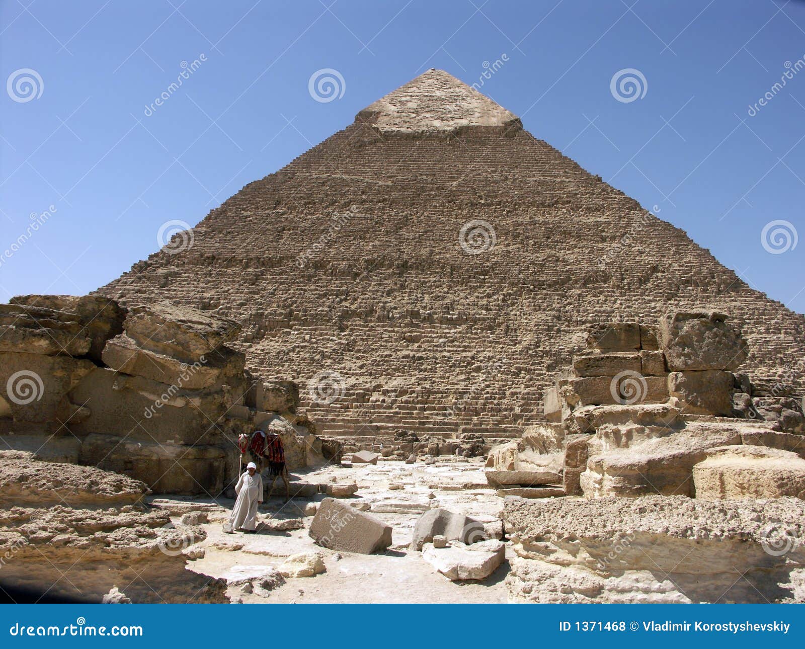 Die Pyramide Von Khephren (Khafre) Stockfoto - Bild von himmel ...