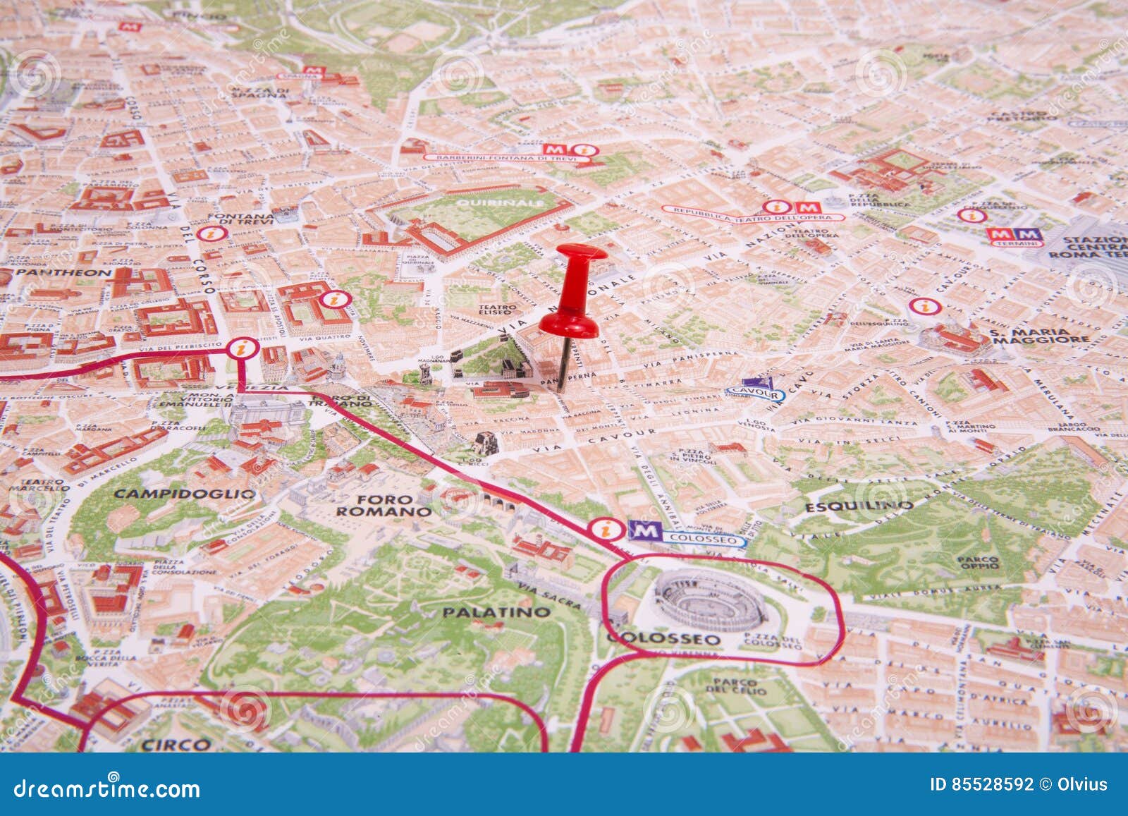 Die Rom-Karte stockfoto. Bild von standort, stadt, mittelmeer - 85528592