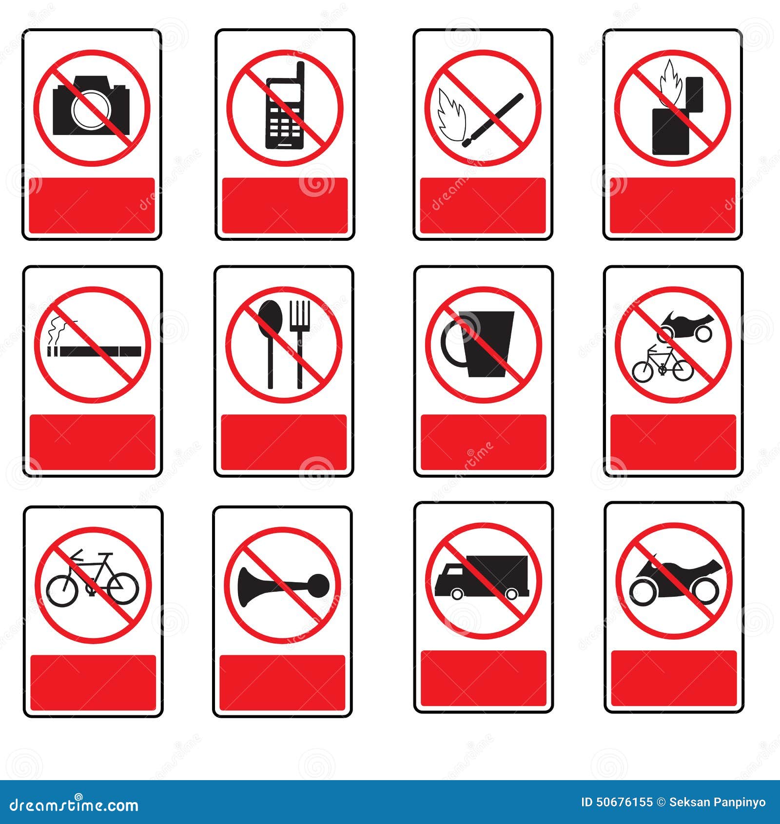 Die Sammlung Von Verbotenen Zeichen Vektor Abbildung - Illustration von ...