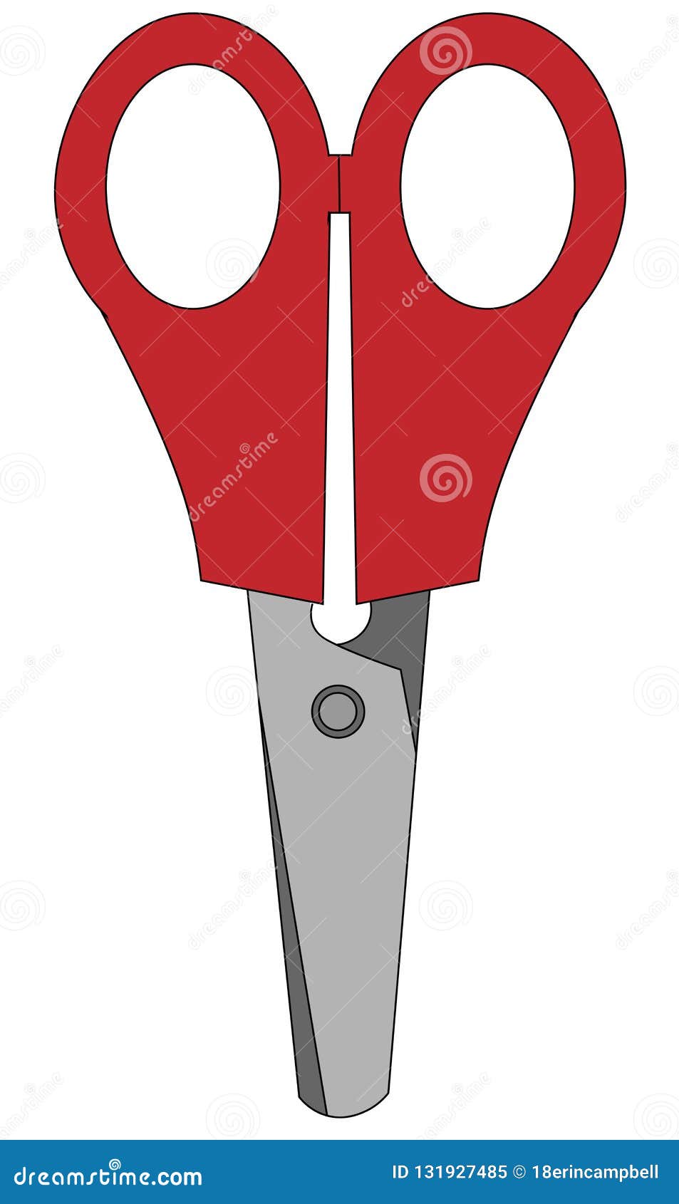Die Scheren Der Kinder Mit Einem Roten Griff Stock Abbildung ...