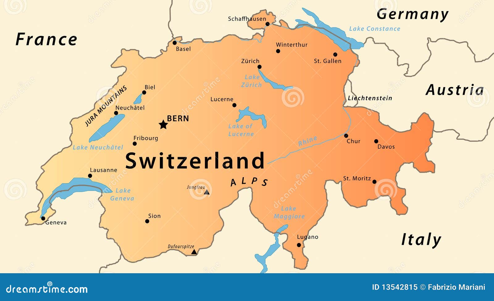 Die Schweiz-Karte Lizenzfreies Stockfoto - Bild: 13542815