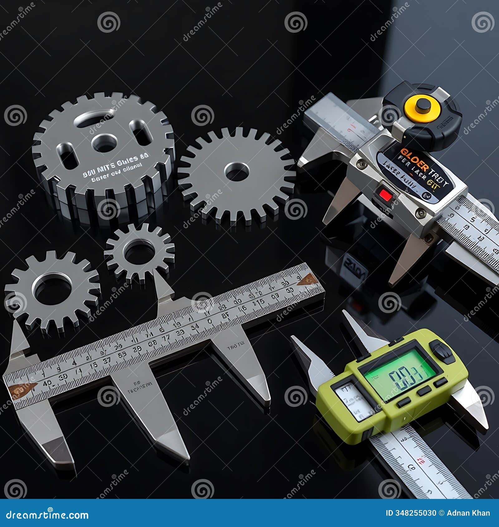 Die Tools Displayed Alongside Modern Measuring Instruments Like Laser ...