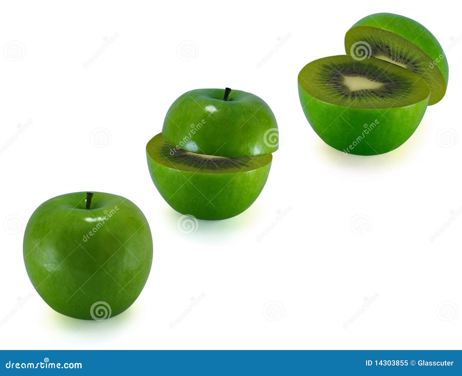 Die Transformation Der Grünen Äpfel in Der Kiwi Stockbild - Bild von ...