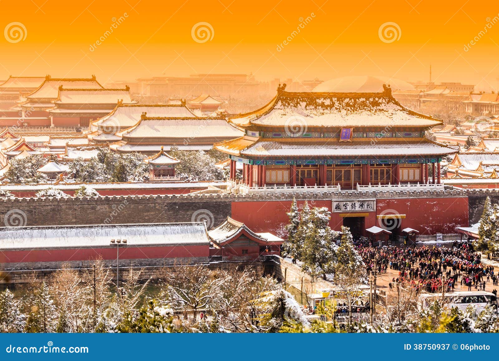 Die Verbotene Stadt Im Winter, Peking Stockbild - Bild von geschäft ...