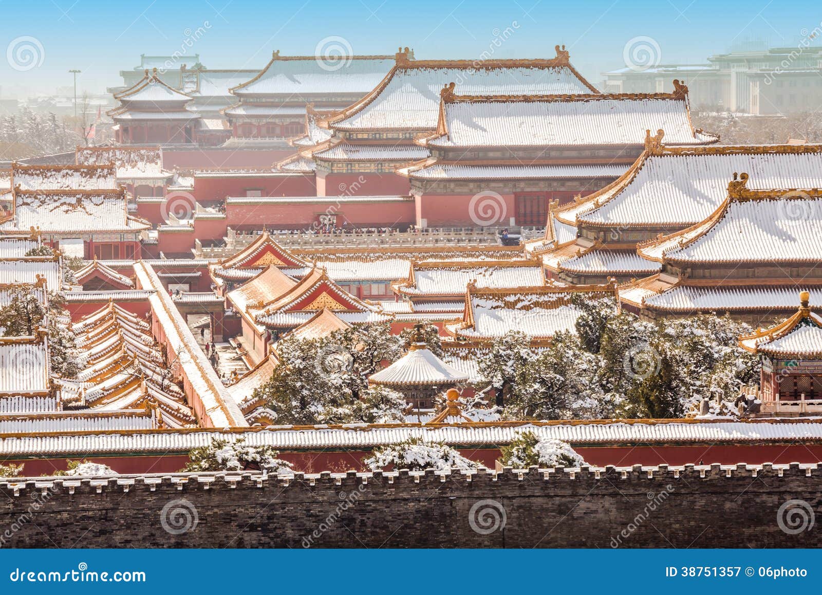 Die Verbotene Stadt Im Winter, Peking Stockbild - Bild von asien ...