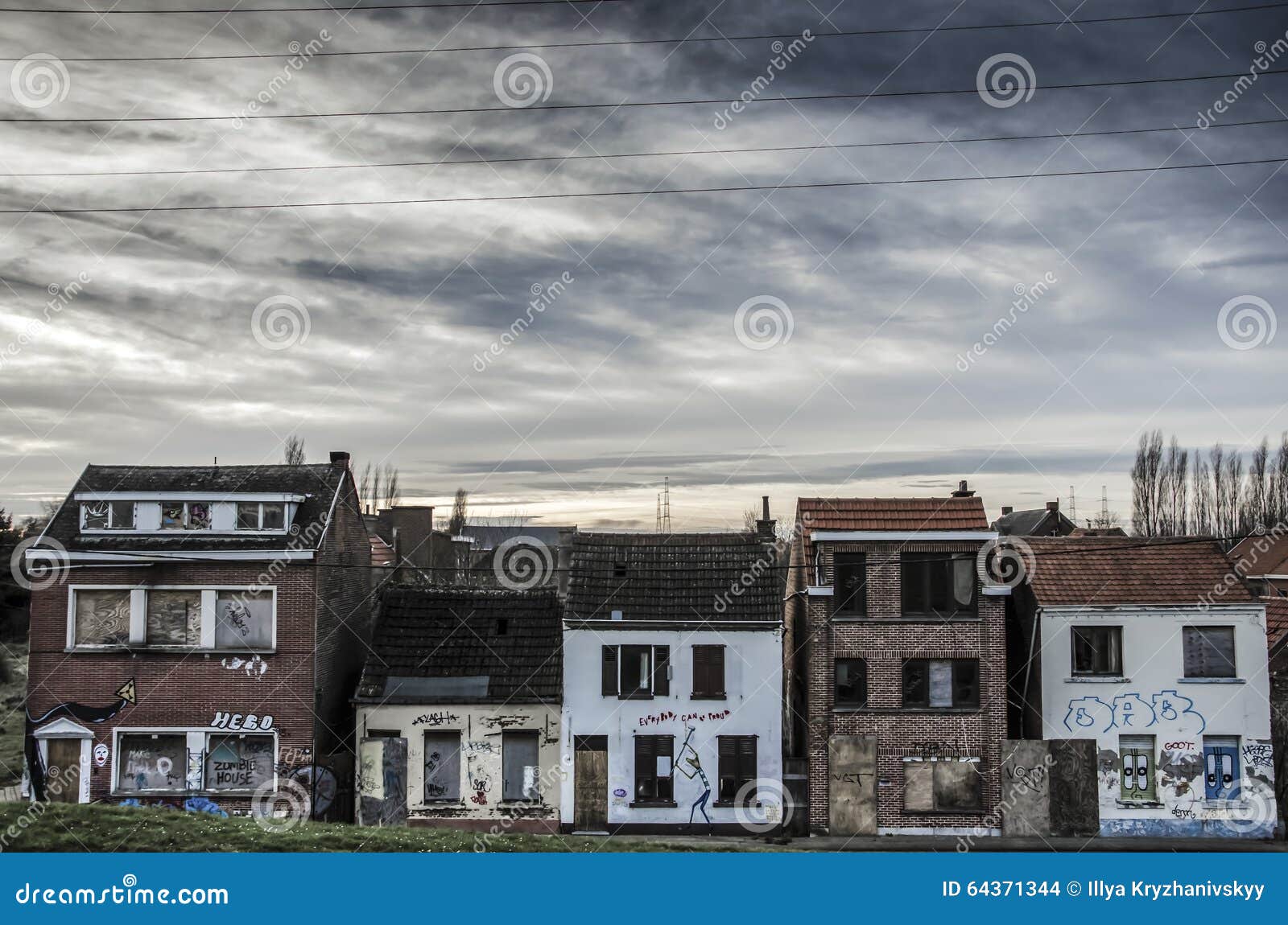 Die Verlassene Stadt in Belgien Stockfoto - Bild von ruiniert, bunt ...