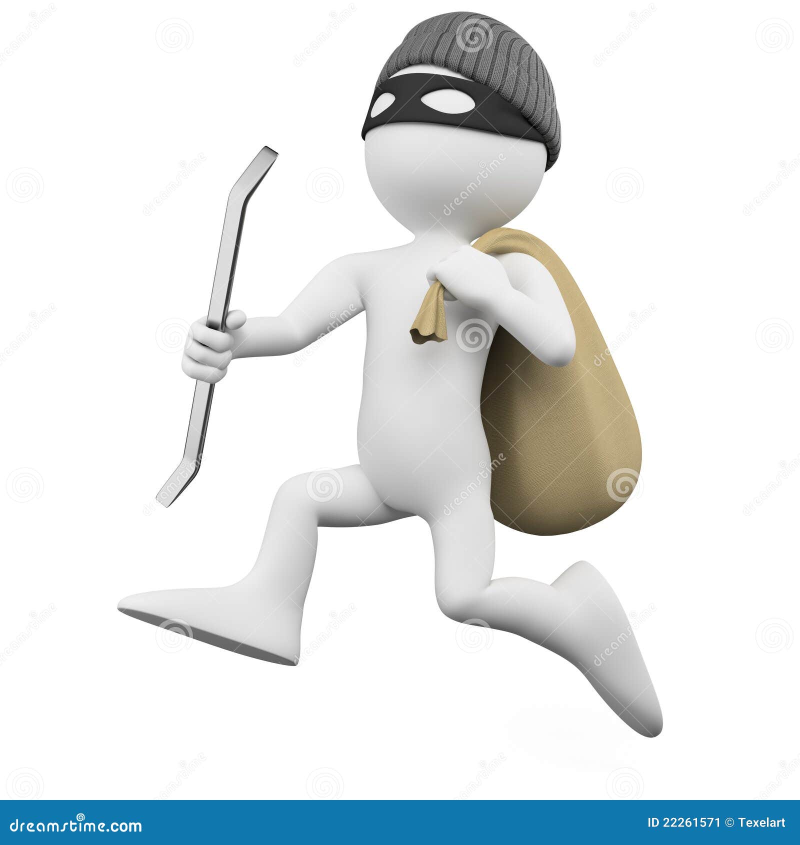 Dieb, Der Mit Einem Sack Läuft Stock Abbildung - Illustration von ...
