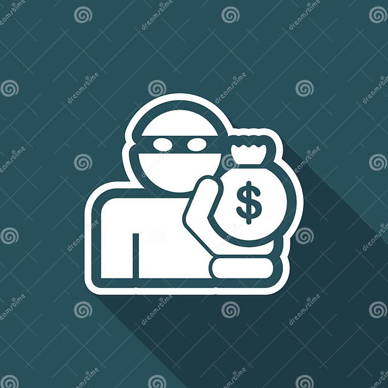 Dieb Icon vektor abbildung. Illustration von mann, querneigung - 118520528