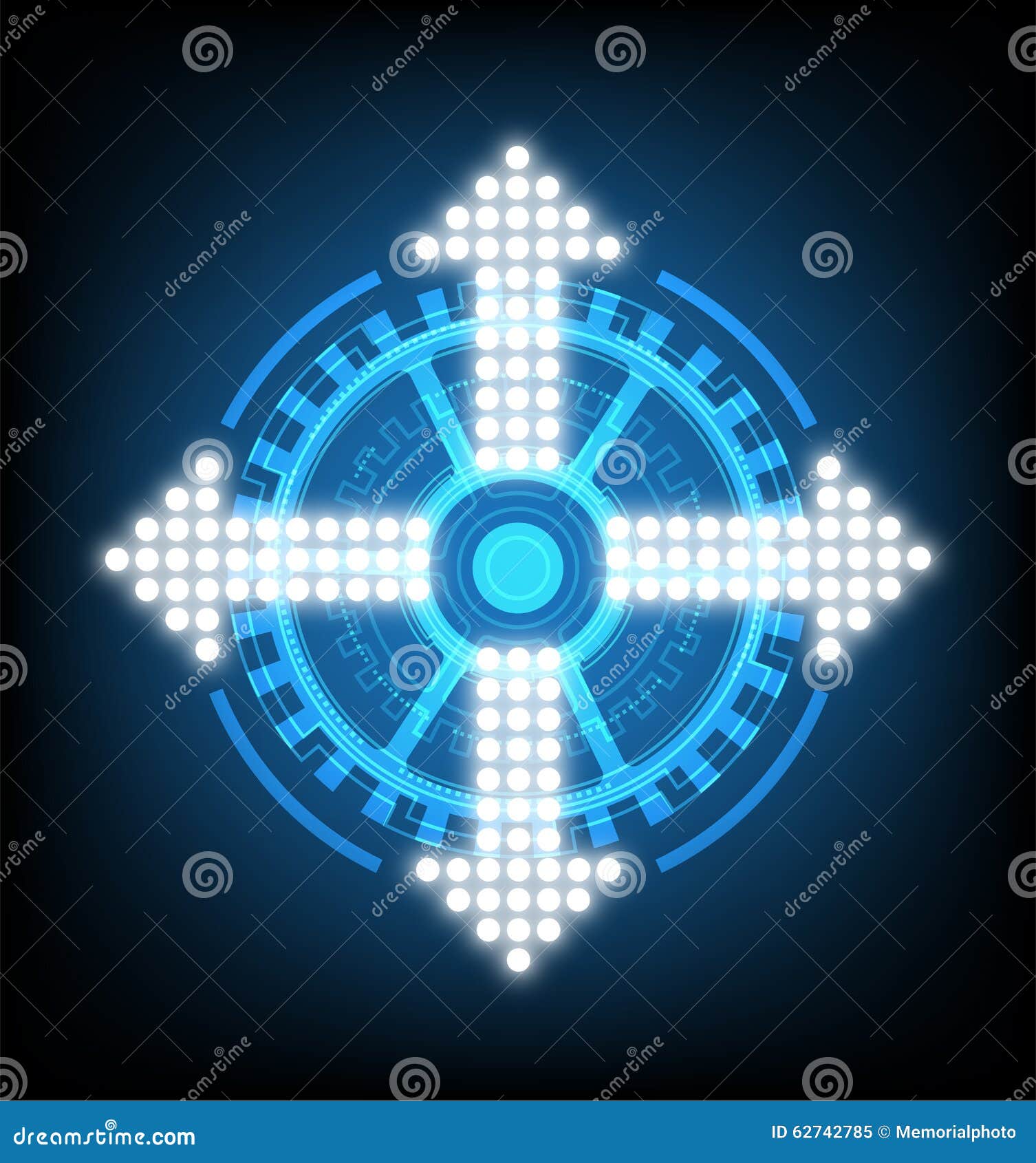 Diection Arrow Sign Electronic Controller Stock Vector - Illustration ...