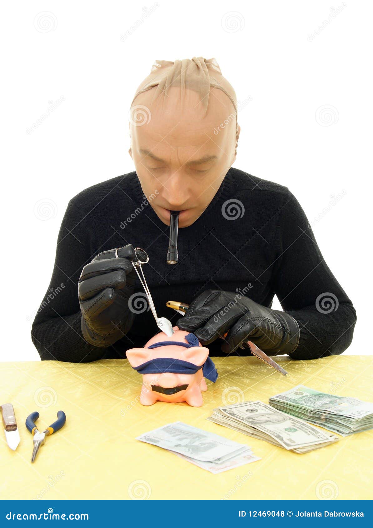 Dief stock foto. Image of lantaarn, honderden, geld, steelt - 12469048